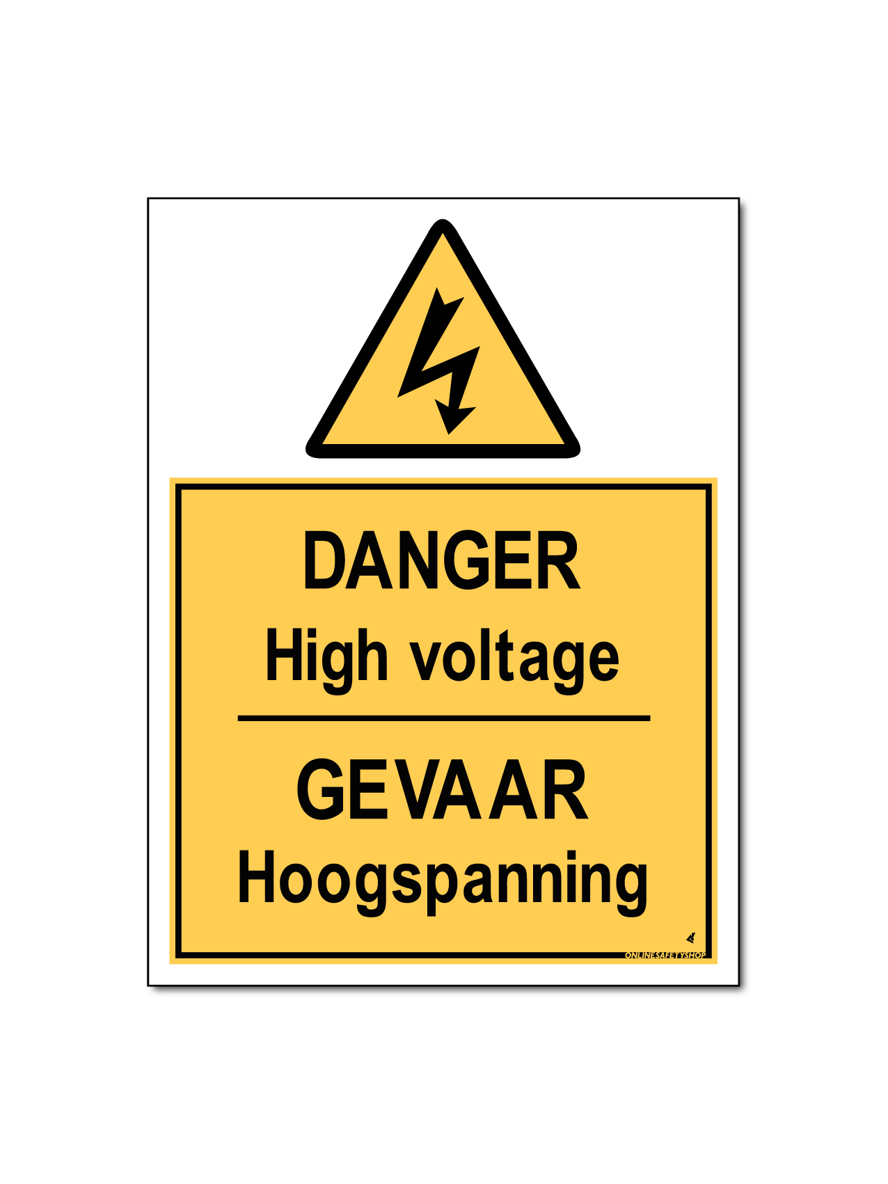 Hoogspanning waarschuwingsbord – High Voltage bord veiligheid