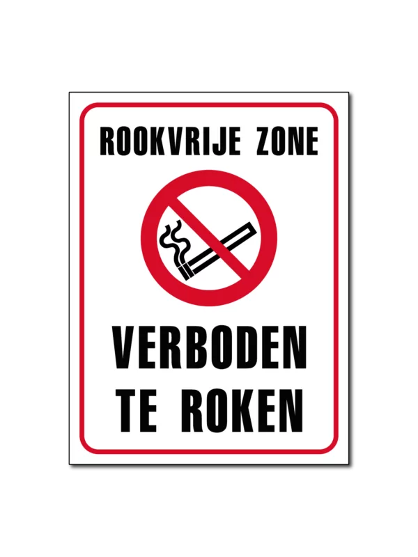 Rookvrije Zone Verboden te Roken bord/sticker al vanaf € 3,90